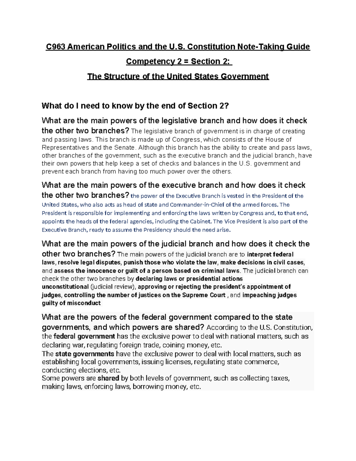 C963 Section 2 Note Taking Guide - C963 American Politics and the U ...