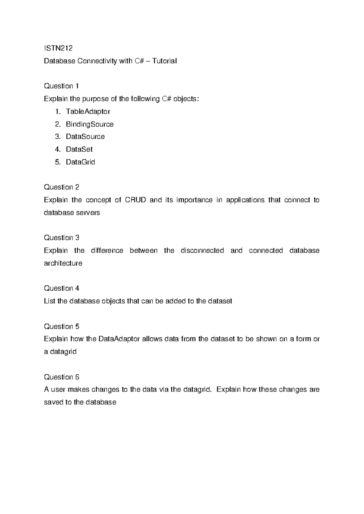 Database Connectivity Tutorial 7 - ISTN Database Connectivity with C# ...