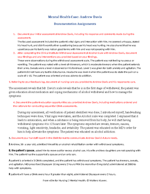 V Sim2 DAVID CARTER 1 - Mental Health Case: David Carter, Part 1***Documentation Assignments 1 ...
