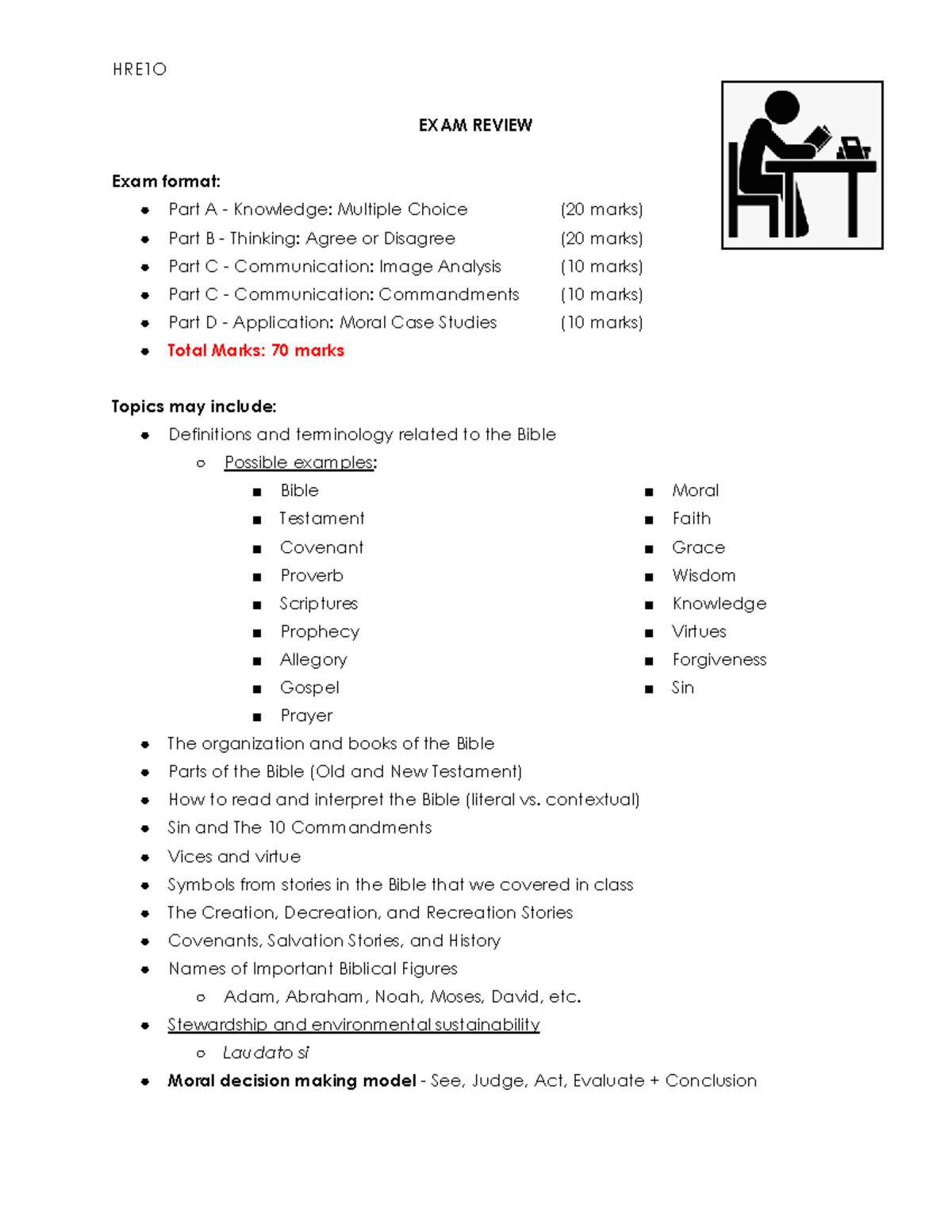 HRE1O1 JAN 2026 EXAM Review: Key Topics & Format Breakdown - Studocu