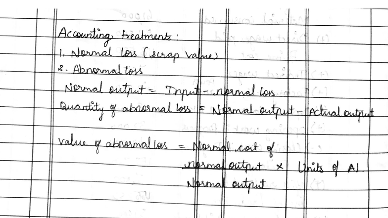 Process Costing Format: Accounting Treatments for Normal and Abnormal ...
