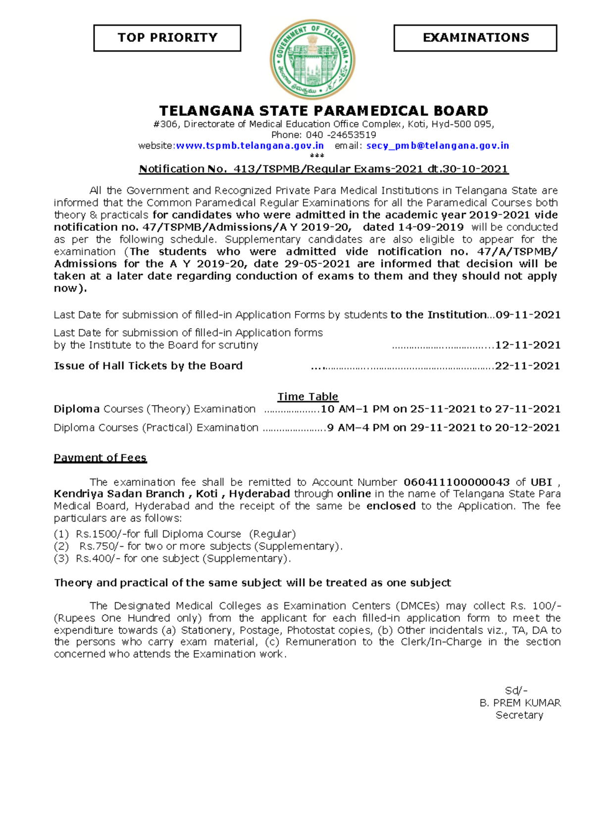 AY2019-2021-DMLT-Common-Paramedical-Exam-Notifications &-Forms - Studocu