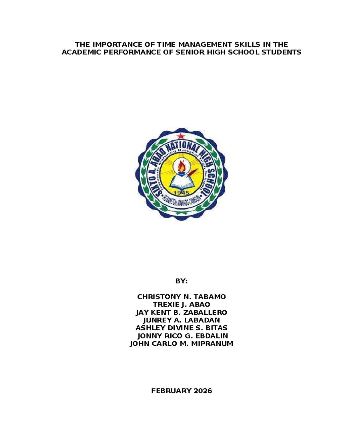 GAS 2: Final Research on Time Management Skills and Academic ...