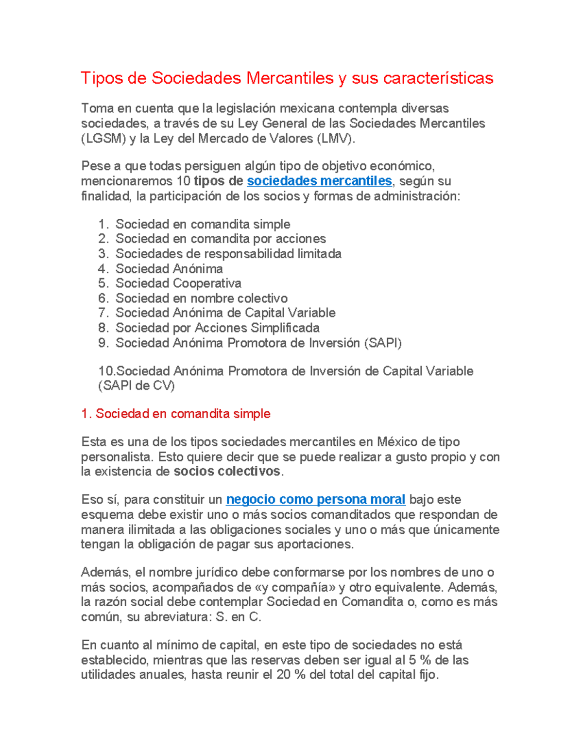 Tipos de Sociedades Mercantiles en México: Características Esenciales ...