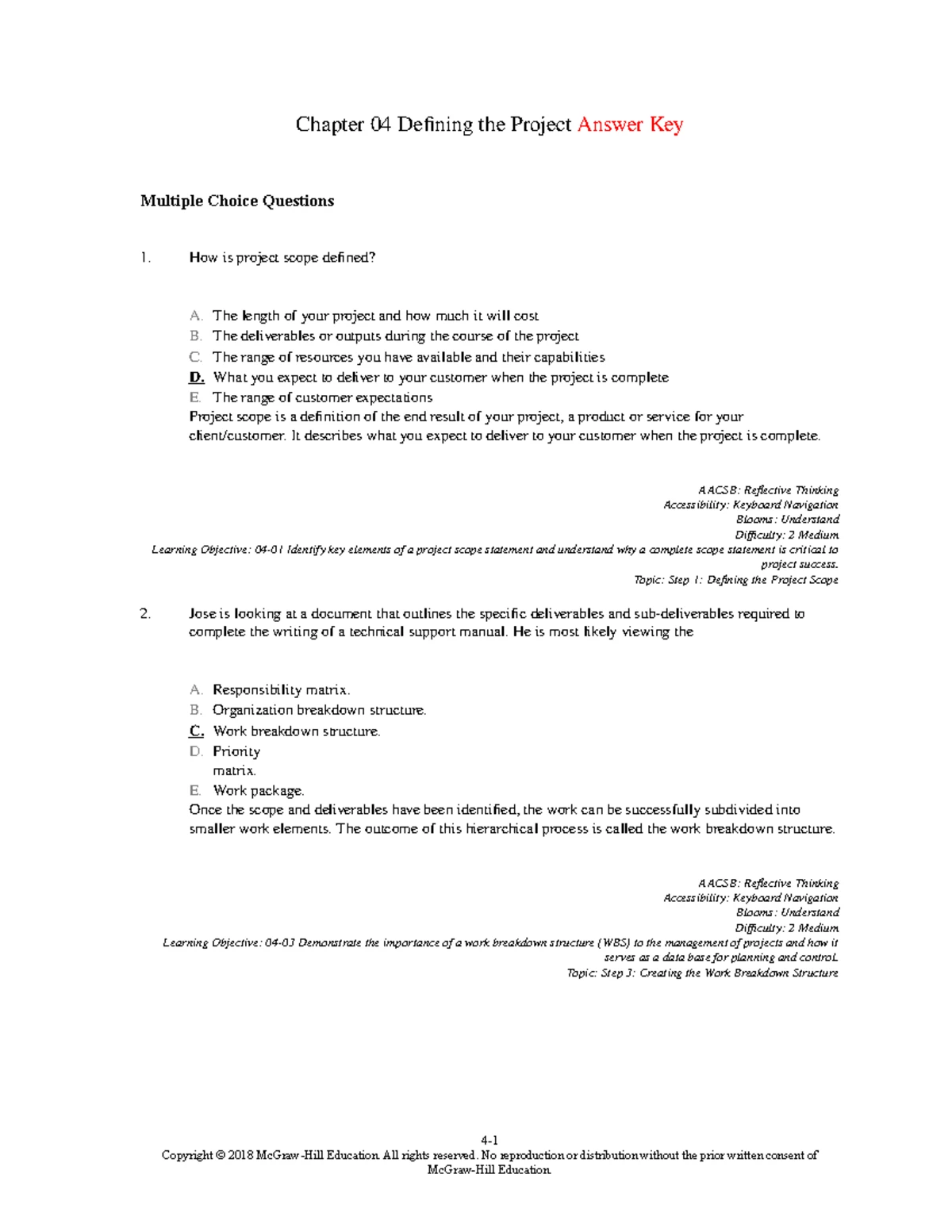 TBChap 003 - Project Management - Chapter 03 Organization: Structure and Culture Answer Key ...