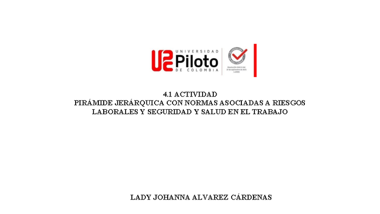 4.1 Actividad: Pirámide Jerárquica y Normas de Seguridad Laboral - Studocu