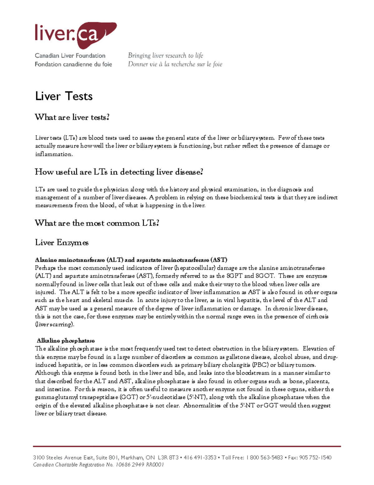 Liver Tests Overview: Key Indicators and Their Significance - Studocu