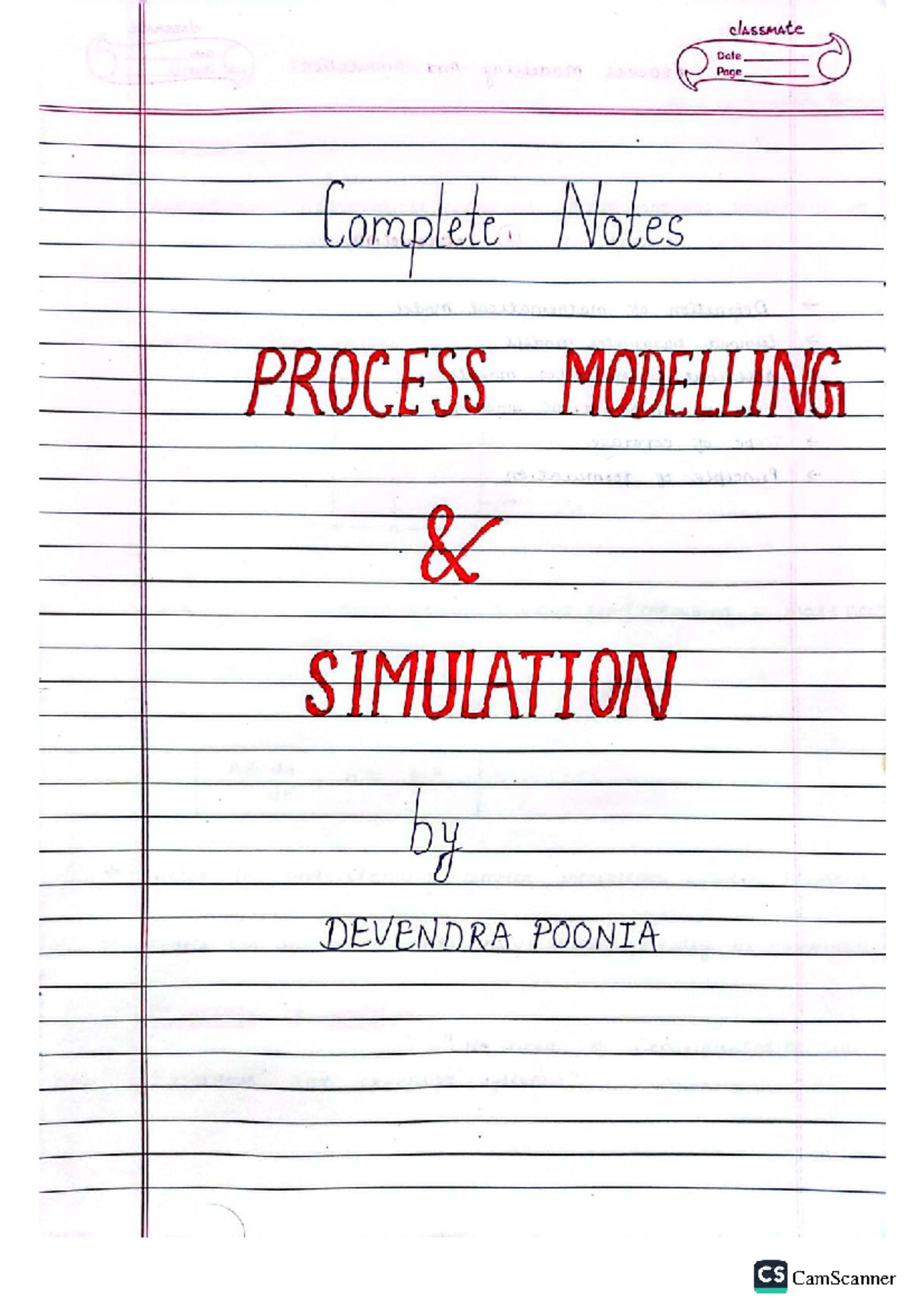Process Modelling & Simulation Notes - CS Course - Studocu
