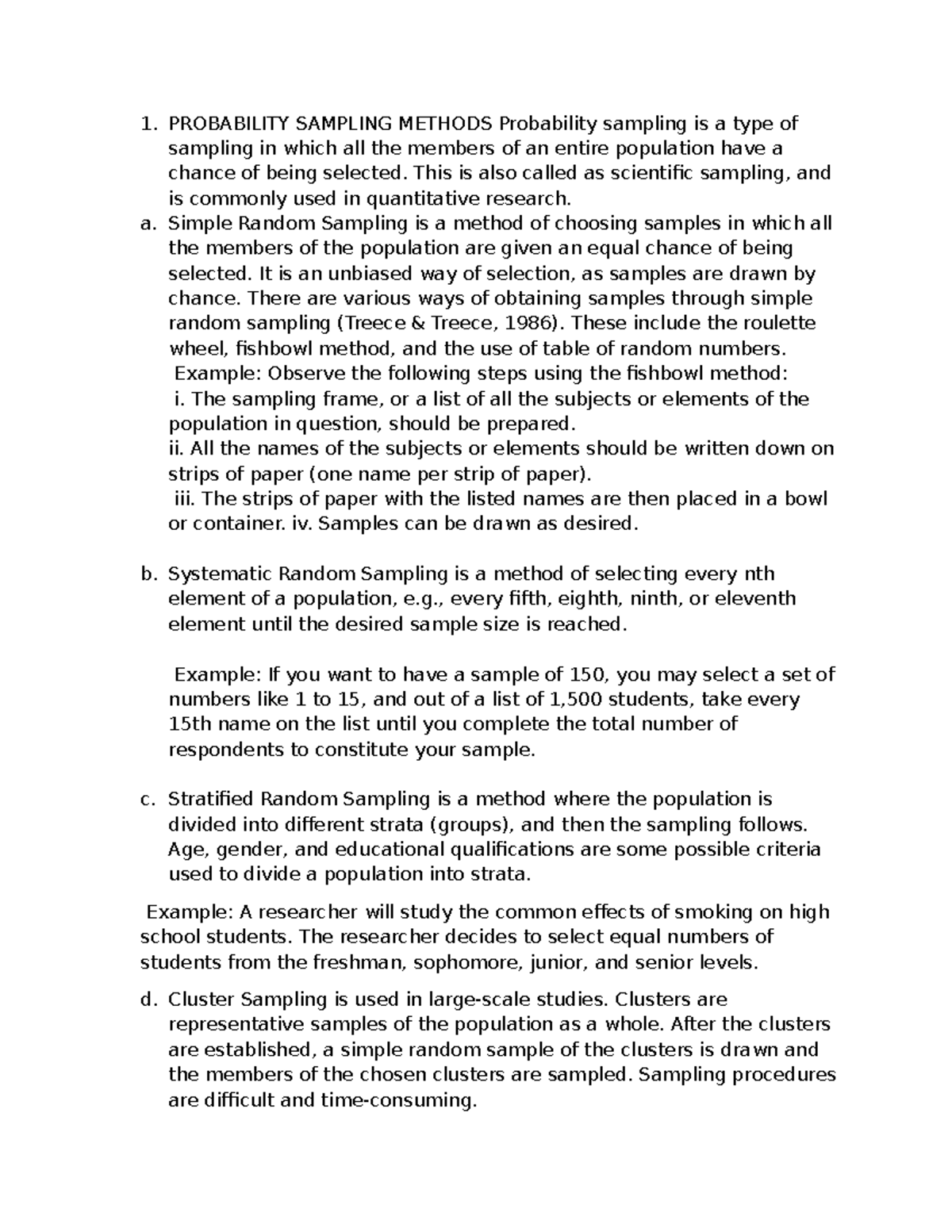 Probability Sampling Methods: A Comprehensive Overview - Studocu