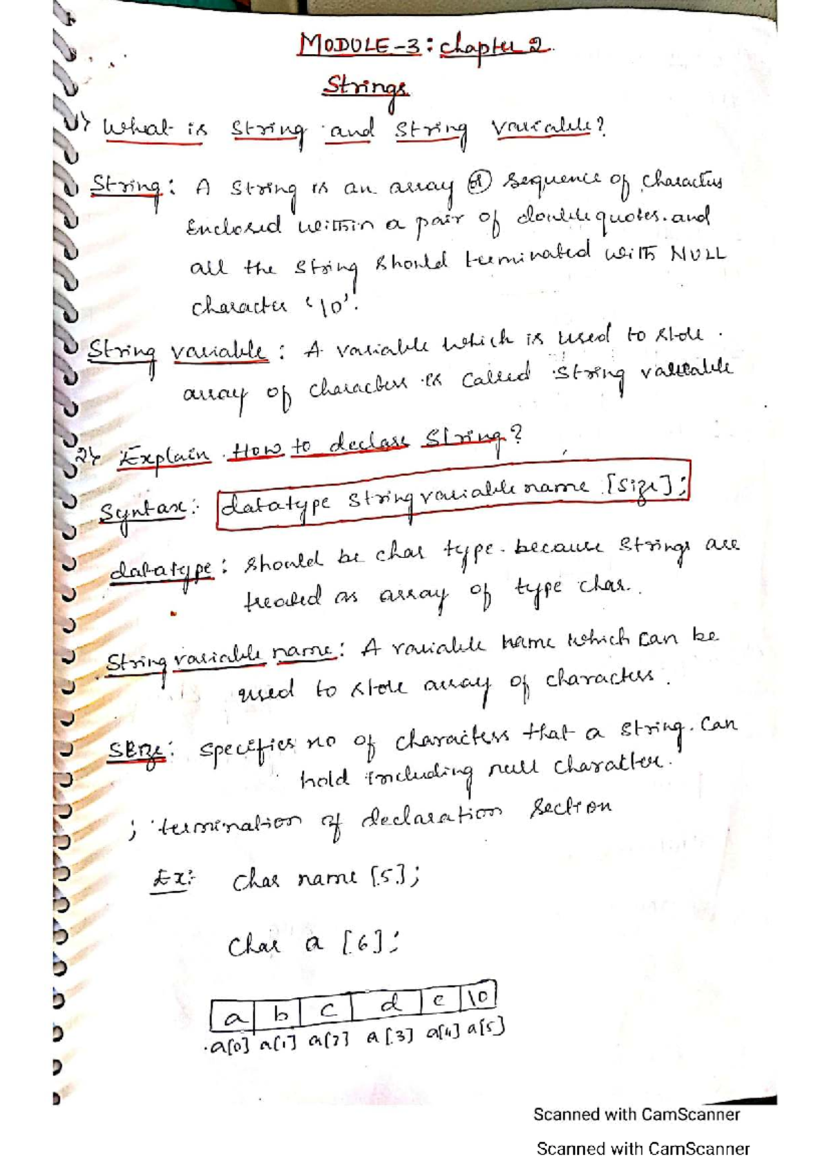 C Programming: Chapter 2 - Understanding Strings and String Variables - Studocu