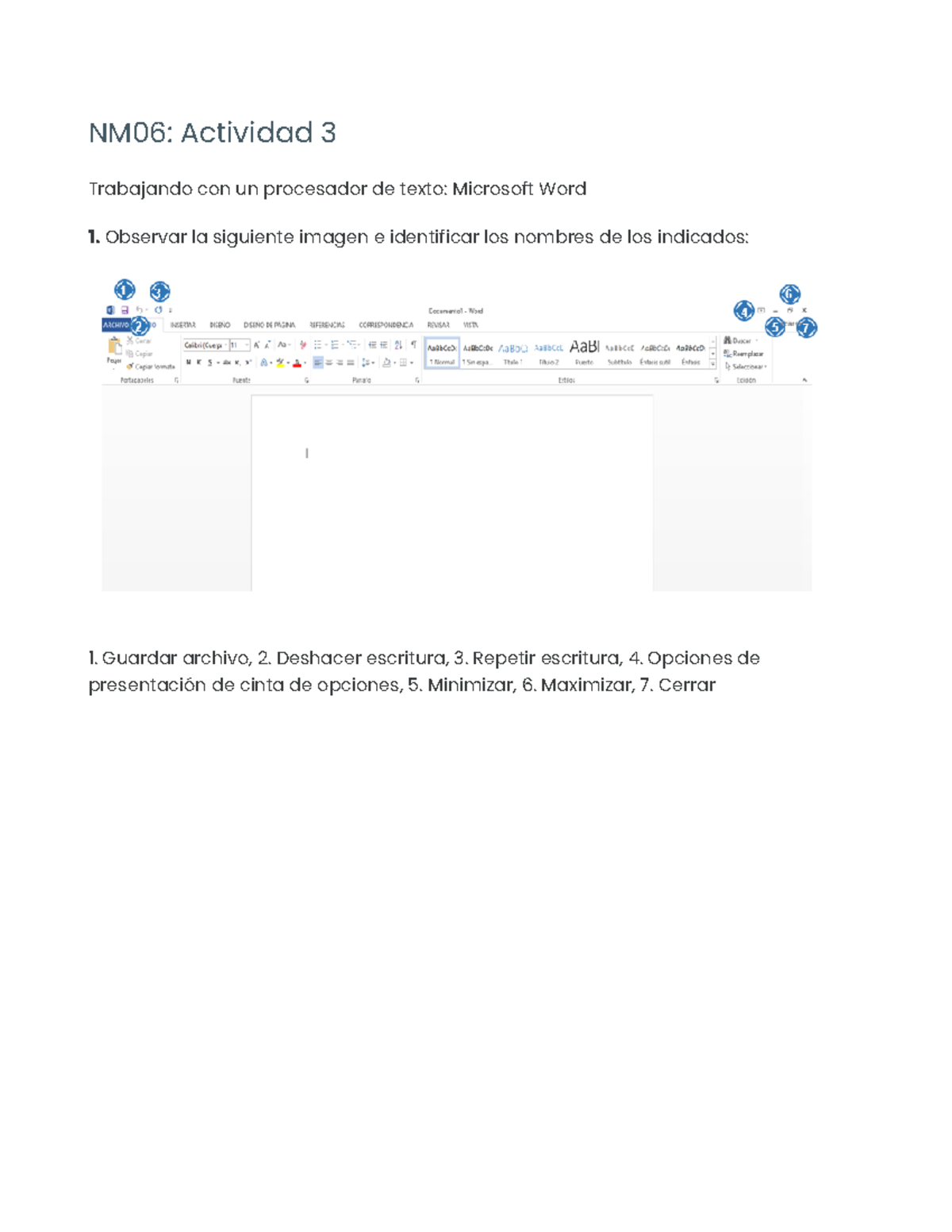 NM06 Actividad 3 - Uso de Microsoft Word para Documentación Personal - Studocu