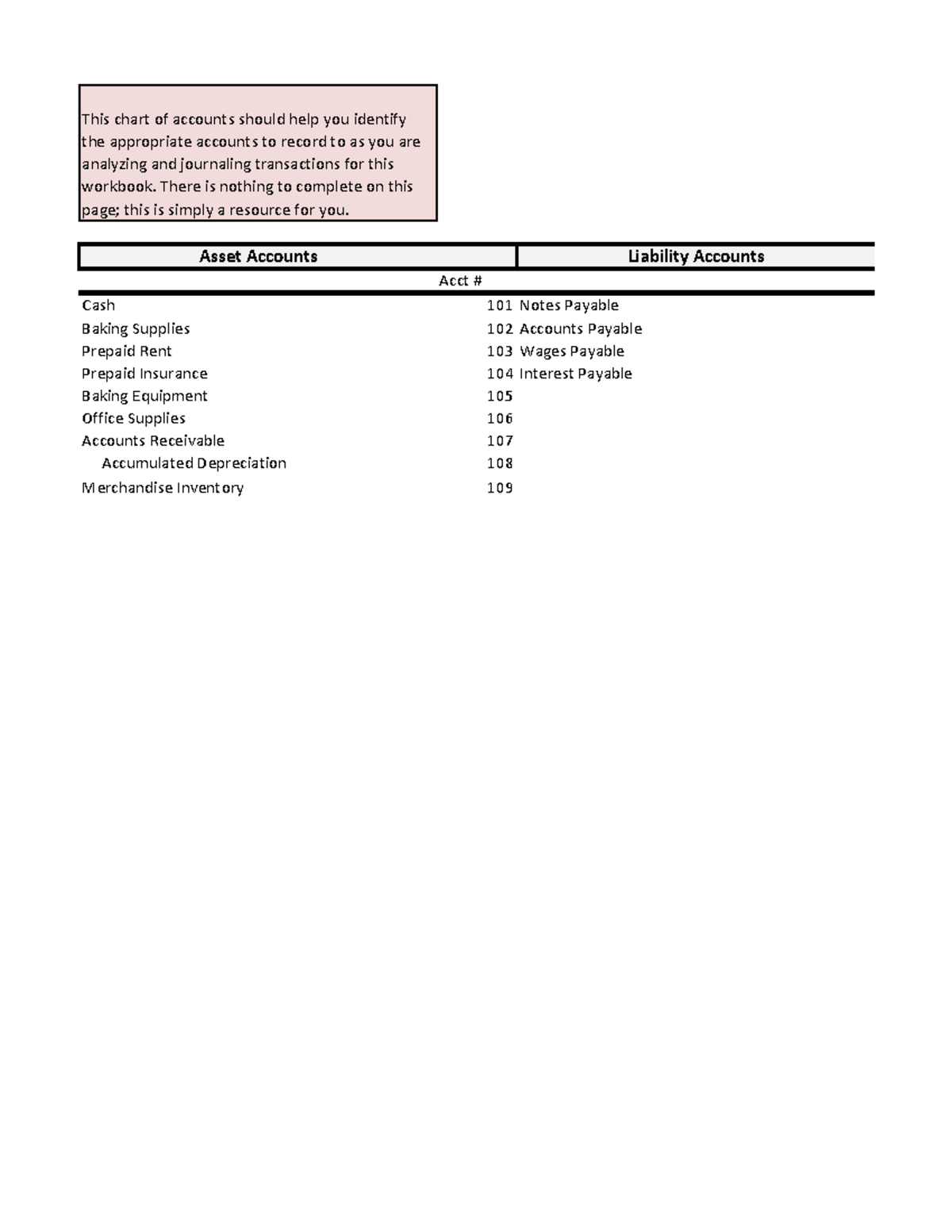ACC 201 Company Accounting Workbook Project 1: Journal Entries ...
