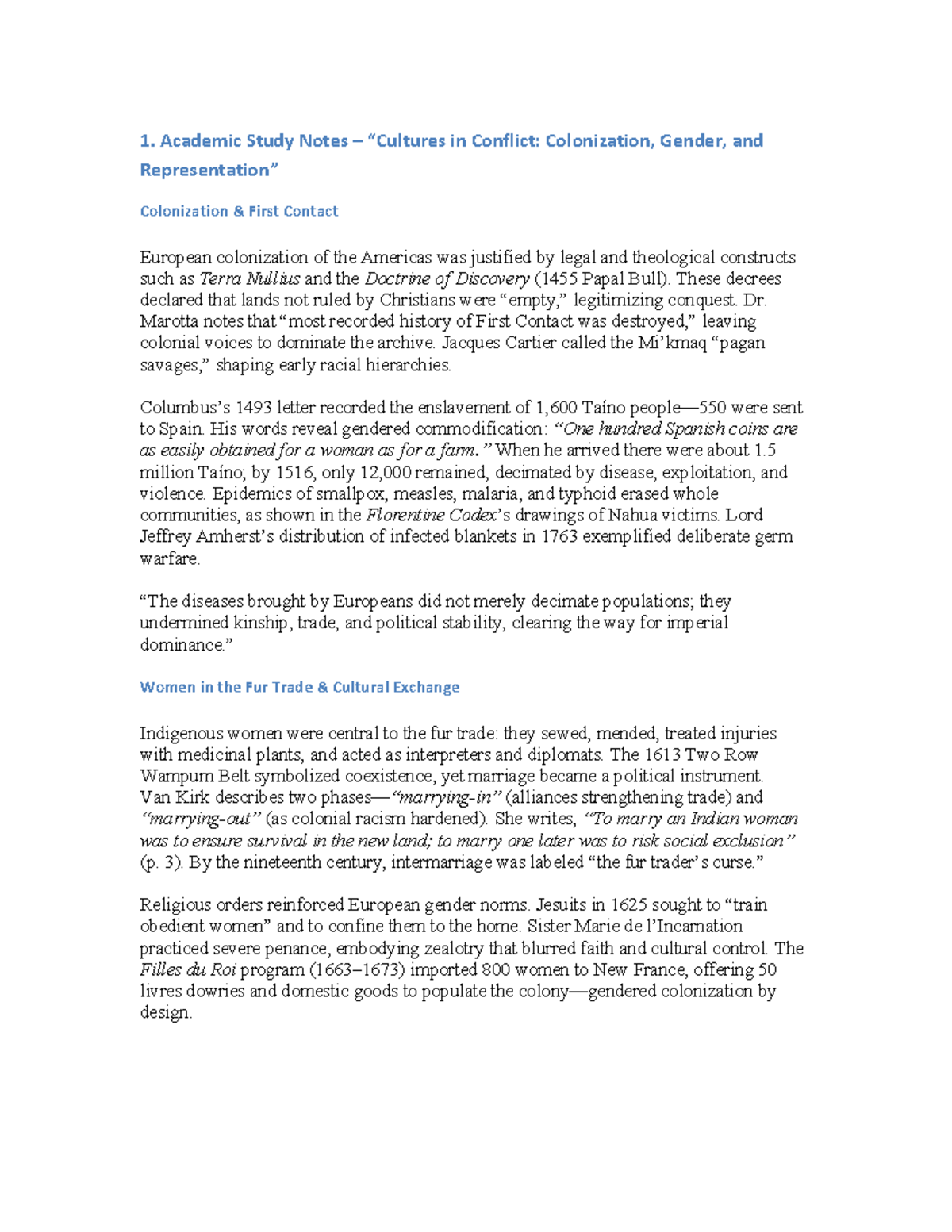 Week 2: Cultures in Conflict - Colonization, Gender, and Power Dynamics ...