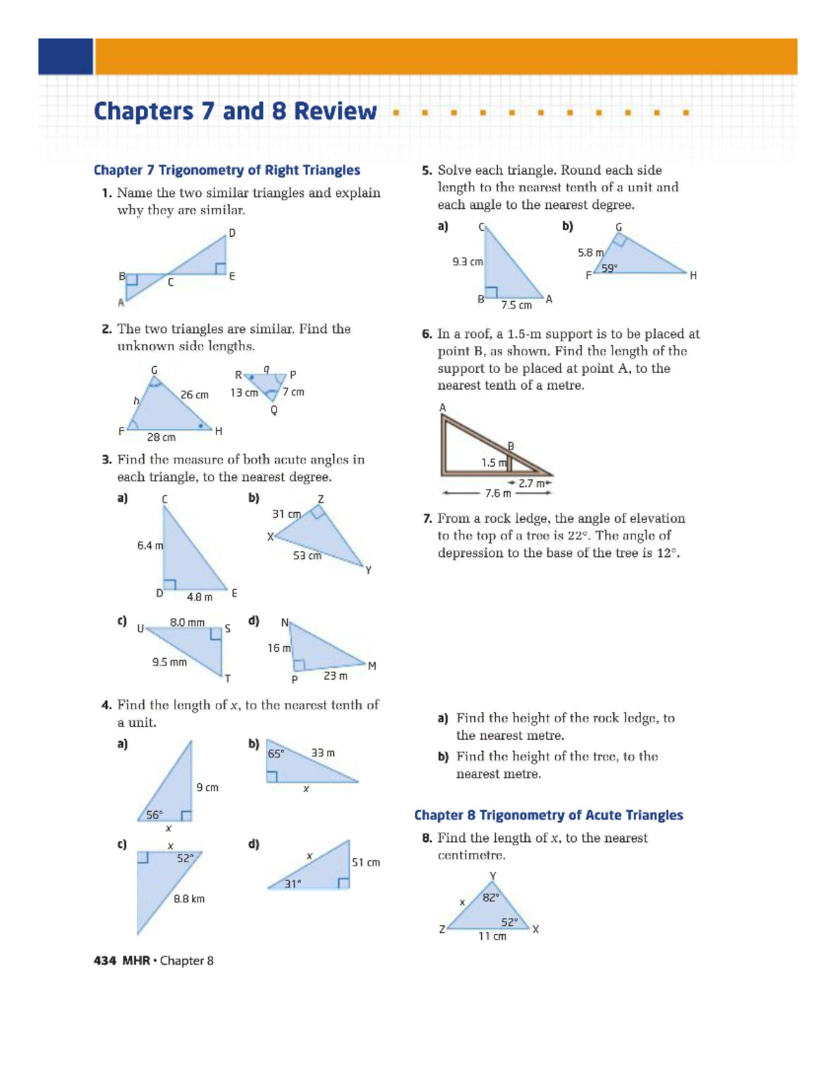 Principles of Mathematics 10: Chapters 7 & 8 Review Notes - Studocu