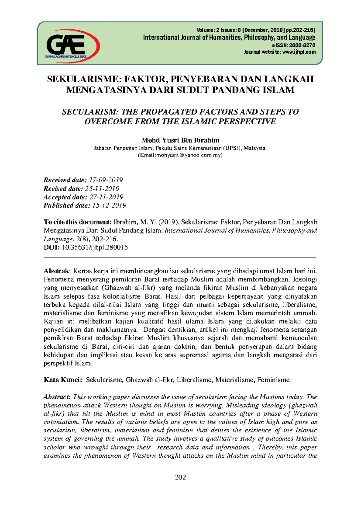DS 1 - Sekularisme: Faktor, Penyebaran & Langkah Mengatasi dari ...