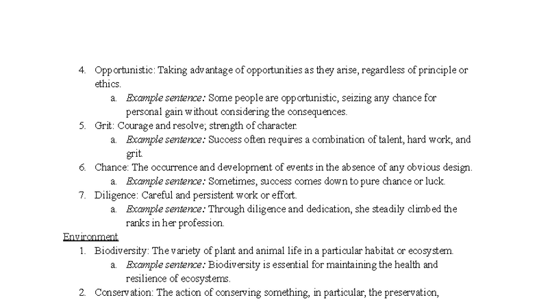 Vocabulary List for Provincial Contest: Key Terms & Concepts - Studocu