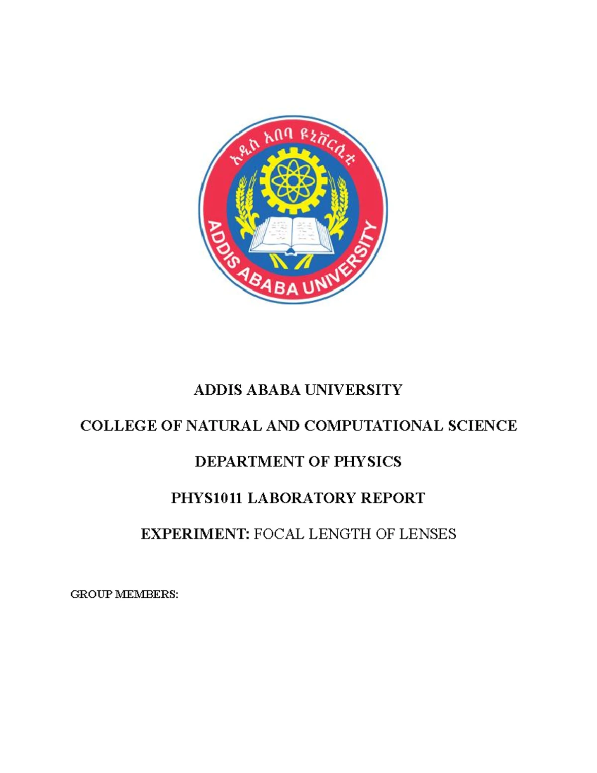 Phys 1011 Final Sample - physics module - Addis Ababa University ...