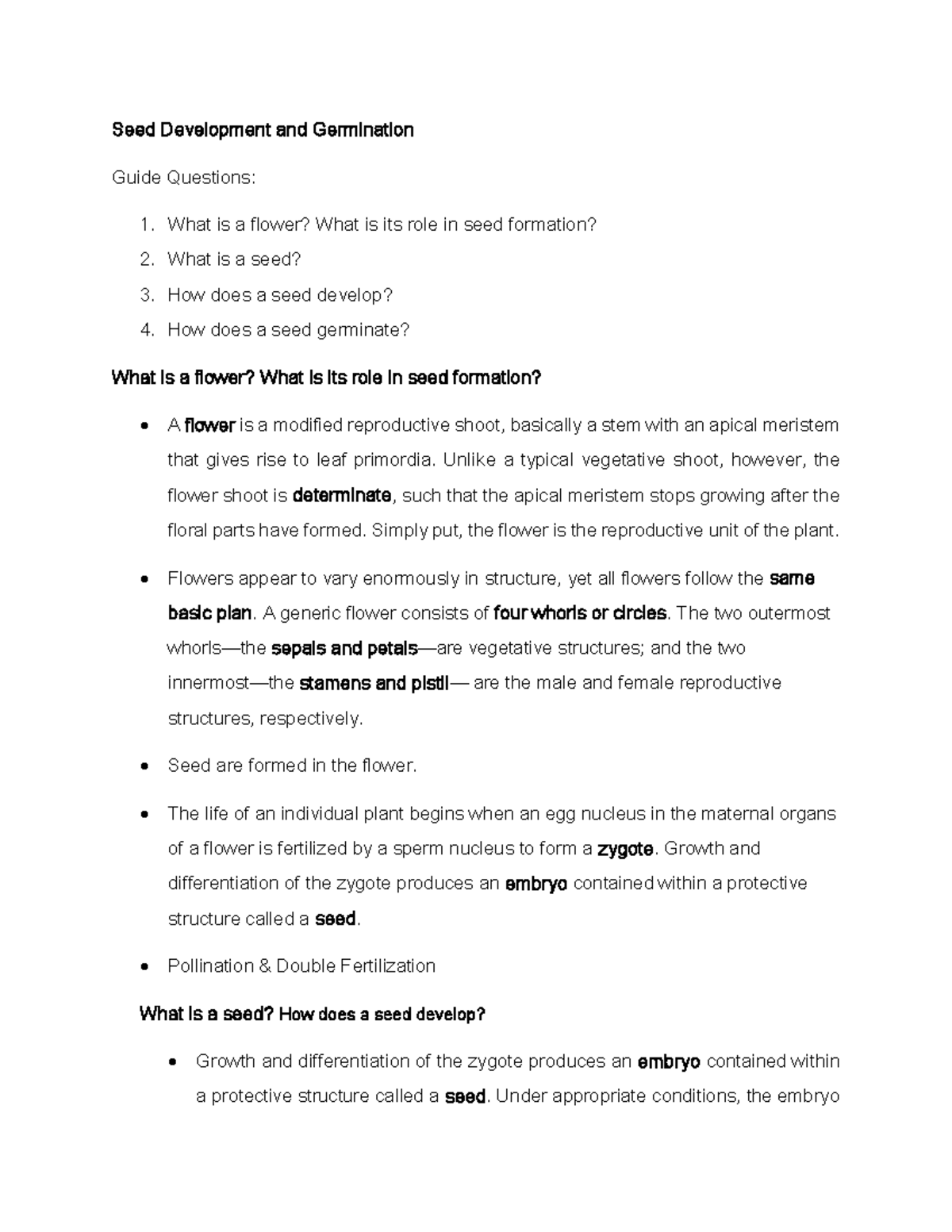 Seed Development and Germination part 1 - Seed Development and ...