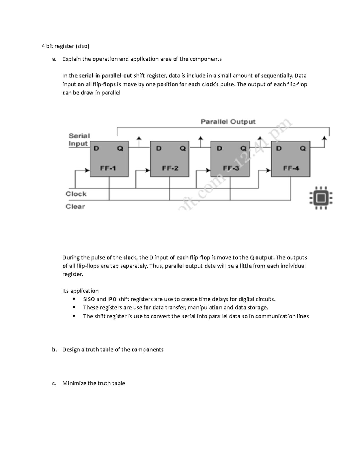 4 Bit SISO Register: Operation, Truth Table & VHDL Code - Studocu