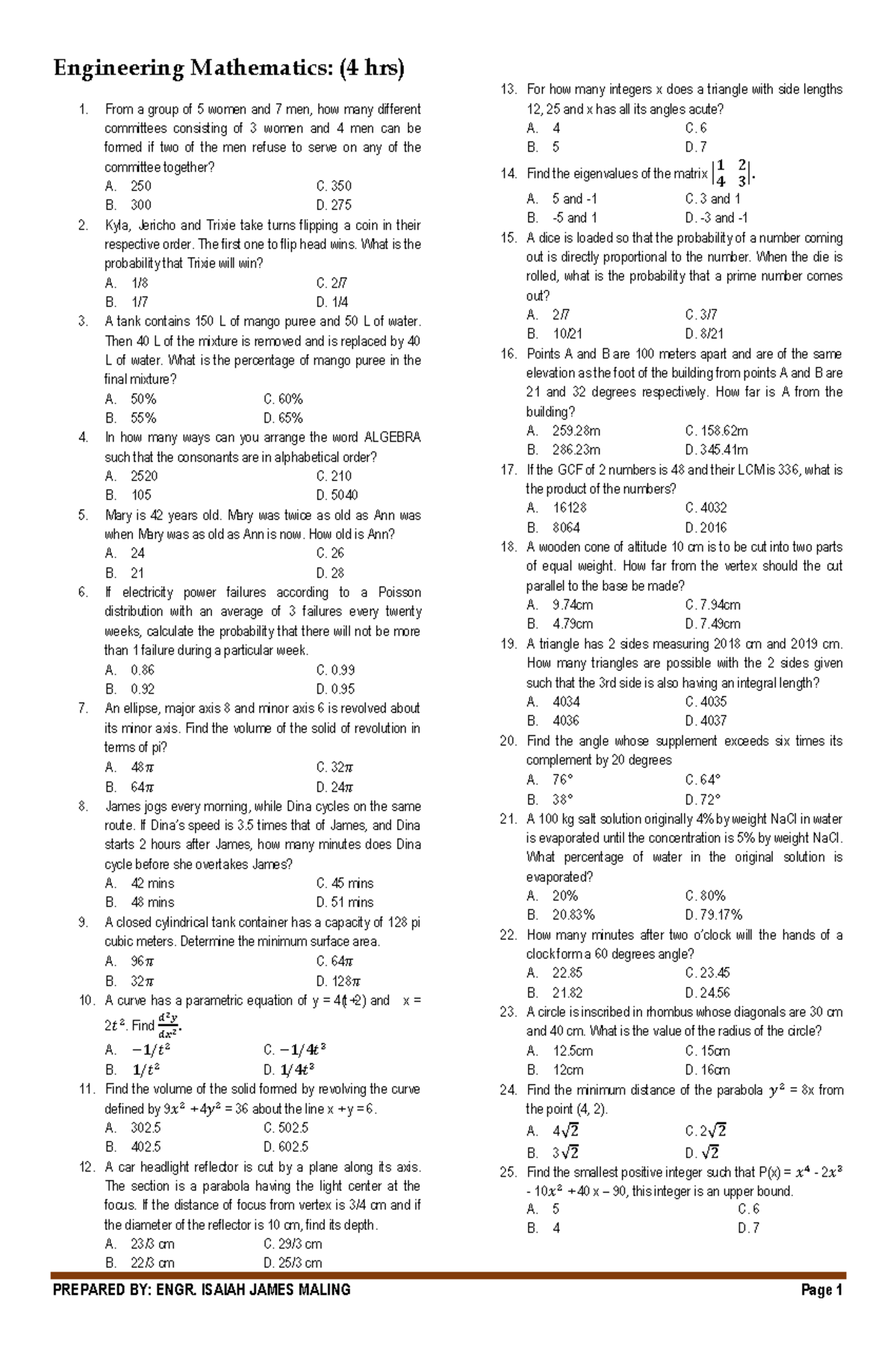 521048 - Physics: Problem Set and Solutions for Final Exam Prep - Studocu