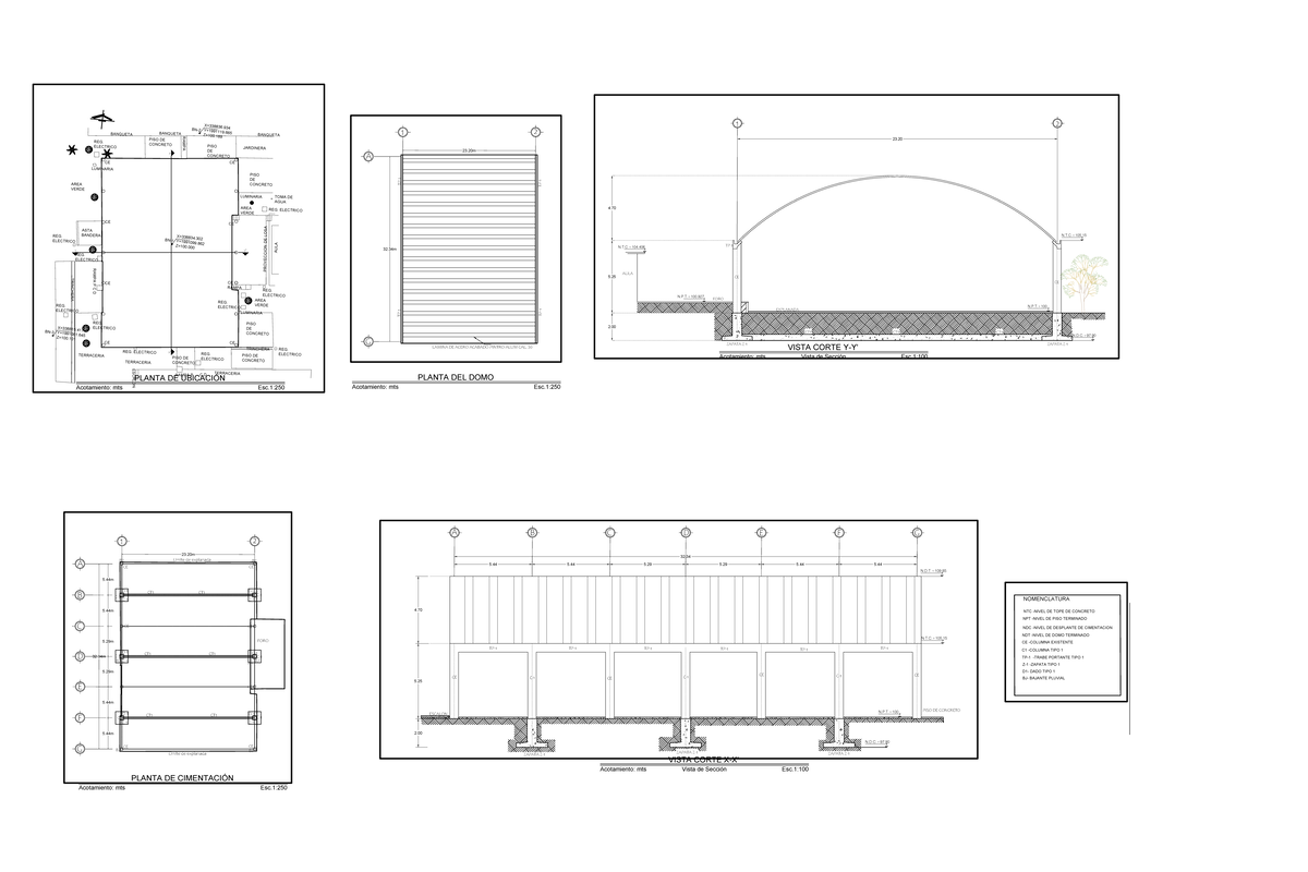 Planos Arquitectónicos y Estructurales del Domo (Arq. Estructura) - Studocu