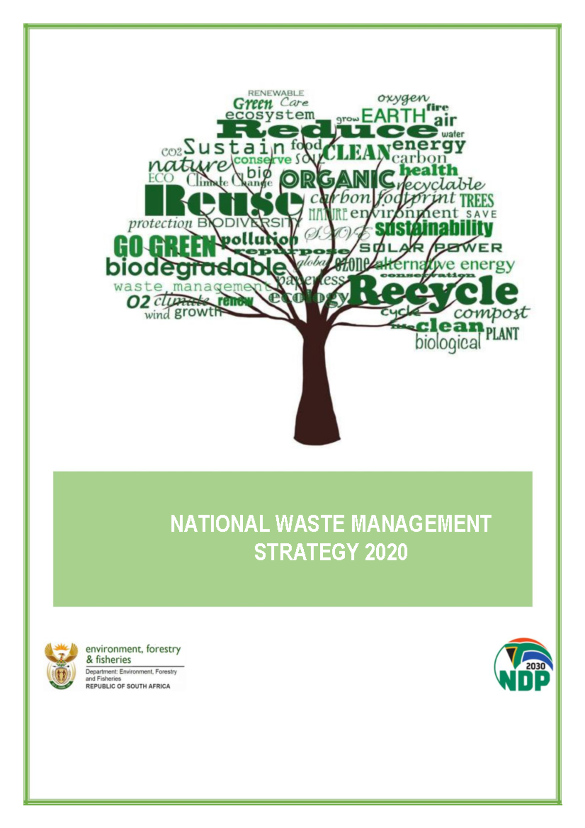 National Waste Management Strategy 2020: Insights and Framework - Studocu