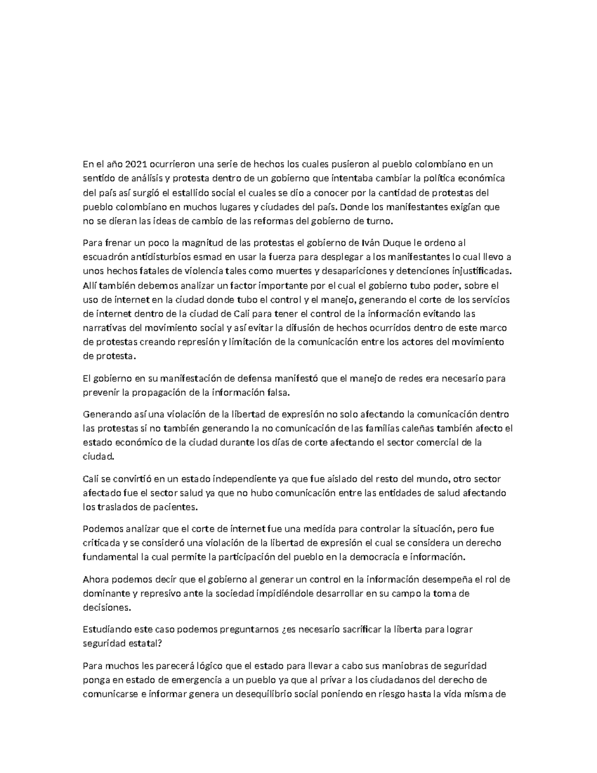 Columna de Opinión: Análisis del Estallido Social en Colombia 2021 ...