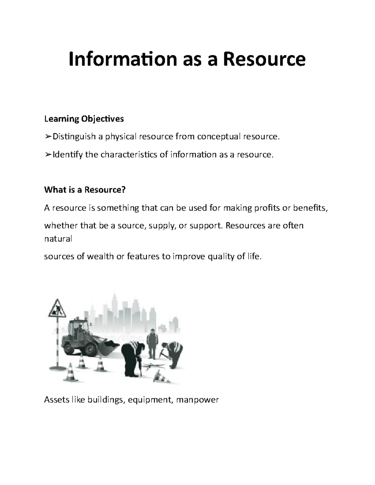 Information as a Resource: Characteristics & Value Analysis - Studocu