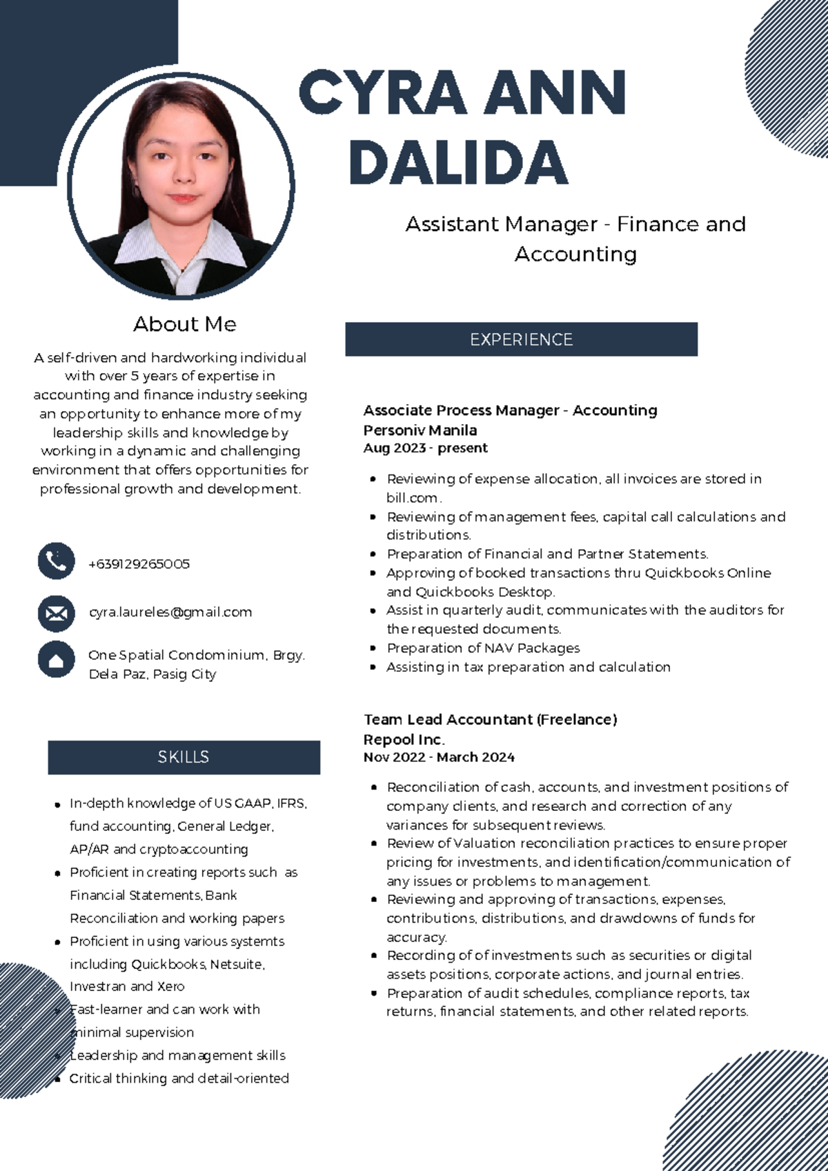 Resume Sample - Accounting Position for Cyra Ann - Studocu