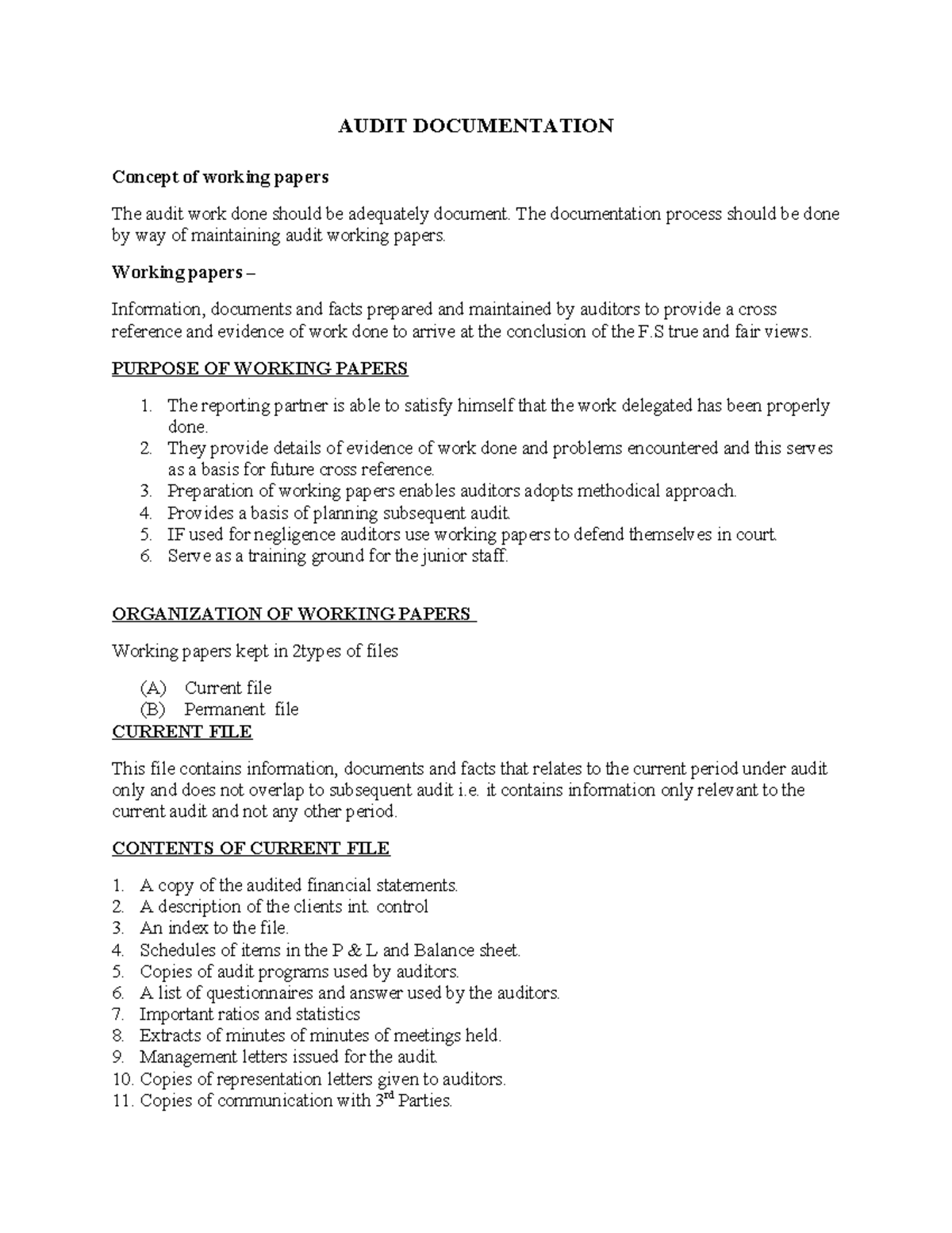 AUDIT 101: Working Papers and Documentation Overview - Studocu