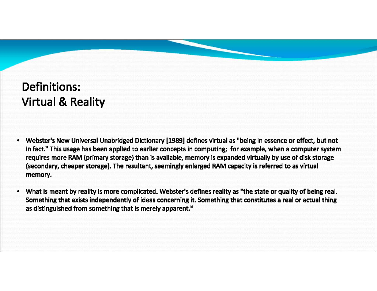 AVR Module 1 - Assignment: Understanding Virtual Reality Concepts - Studocu