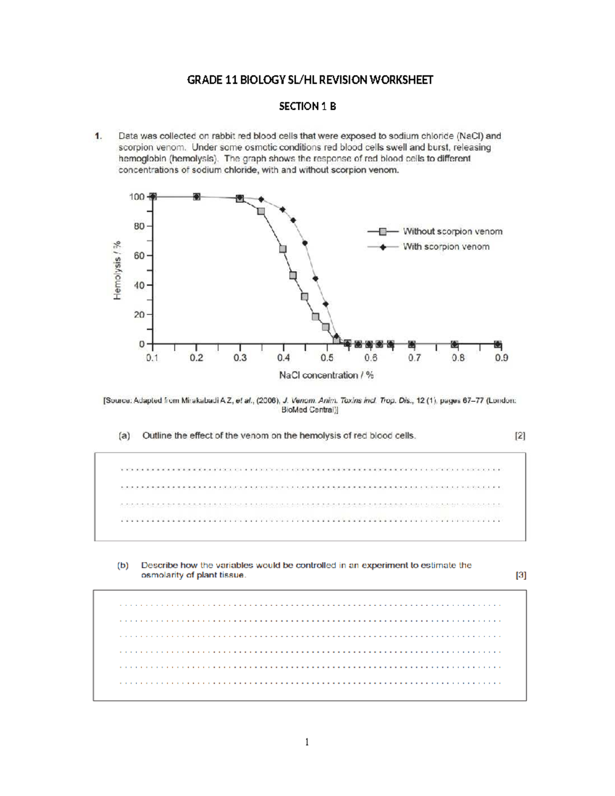 GRADE 11 BIOLOGY EOT REVISION WORKSHEET PAPER 1B & 2 - Studocu