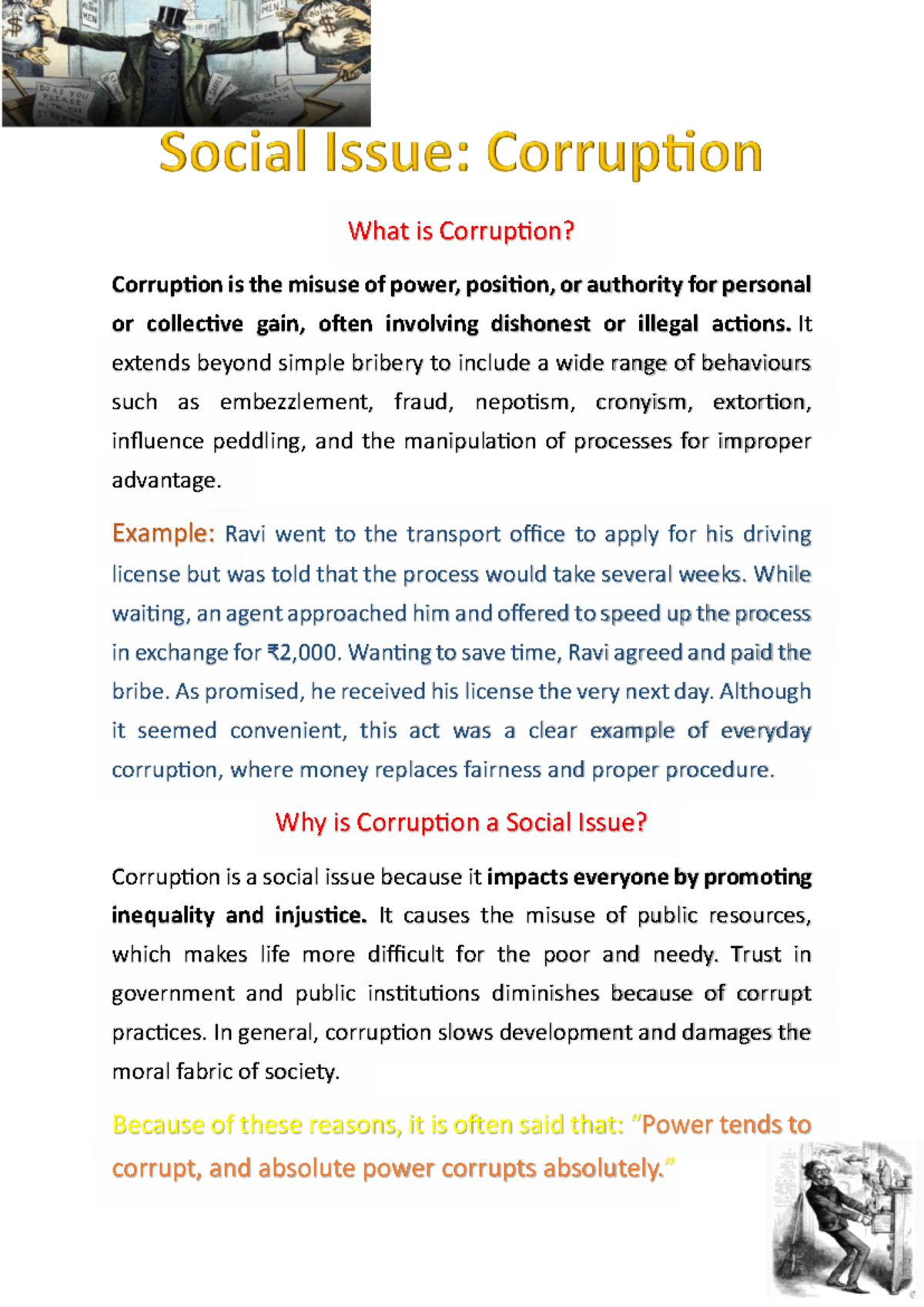 Social Issue: Understanding Corruption and Its Impact - Studocu