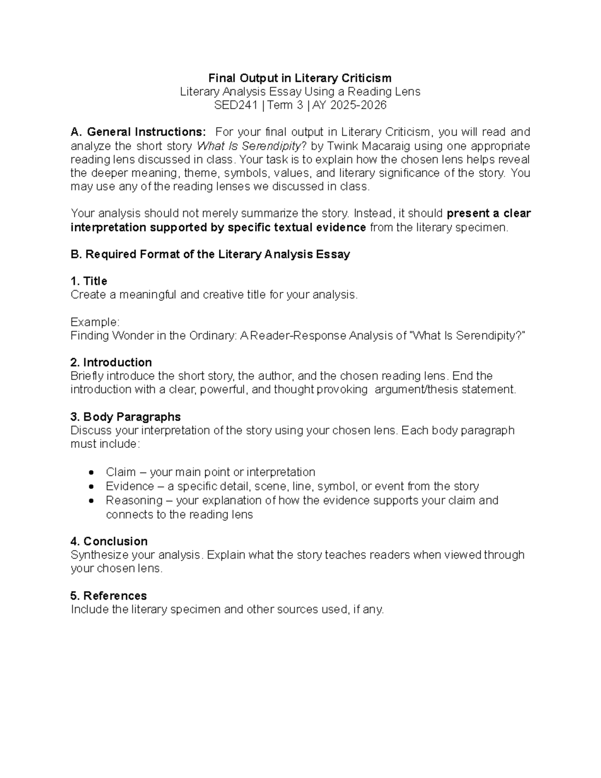 Literary Analysis Essay: Unveiling Themes in "What Is Serendipity ...