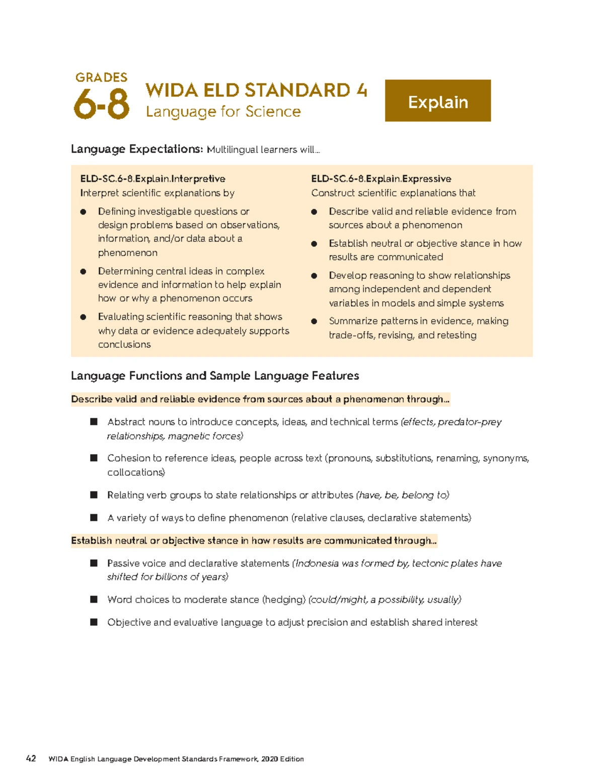 WIDA Listening & Reading Rubric: Performance Definitions for Grades ...