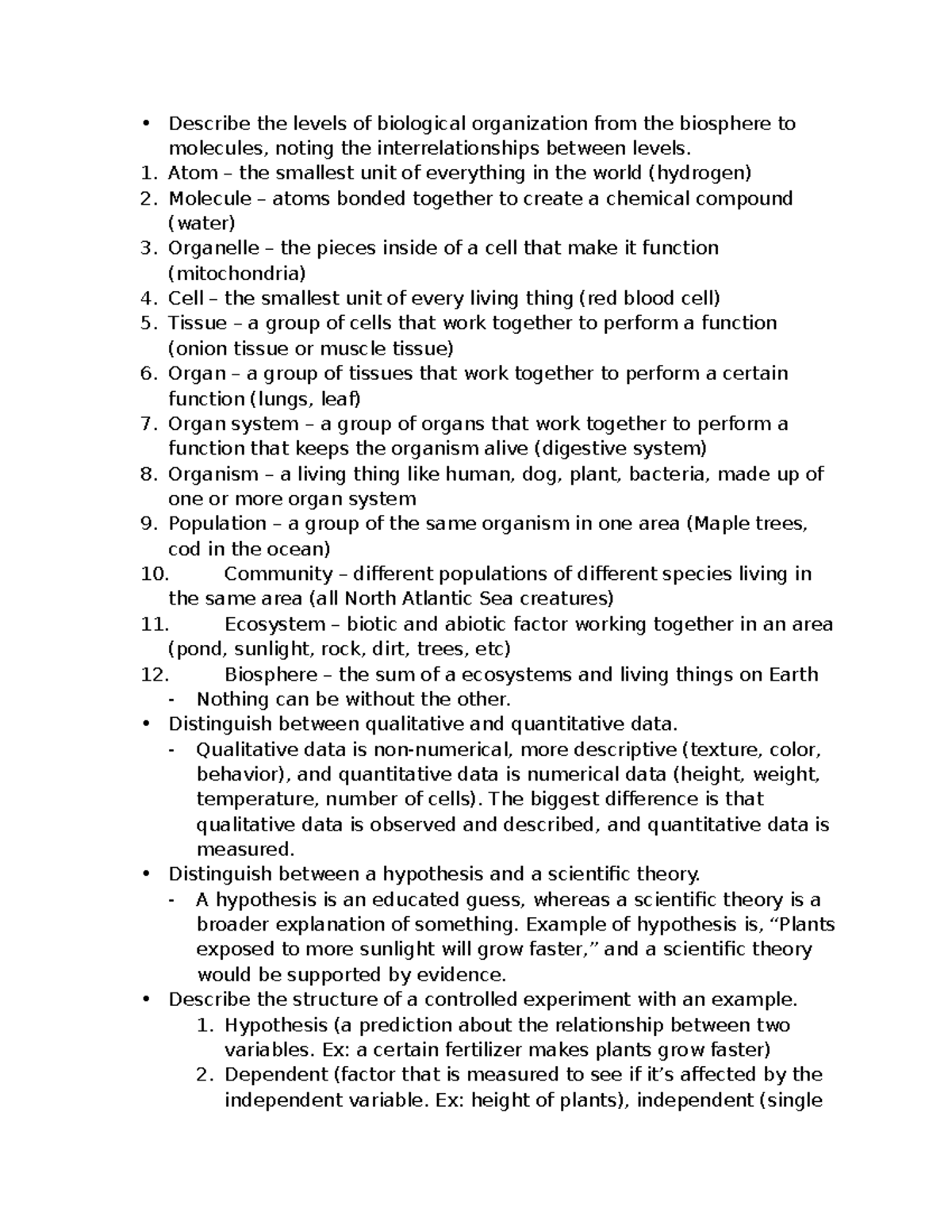 Biological Organization & Scientific Method: Concepts & Experiments ...