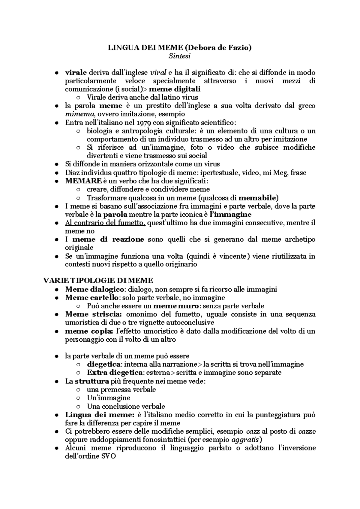 Sintesi Libri LINGUA DEI MEDIA: Meme, TV e Comunicazione - Studocu