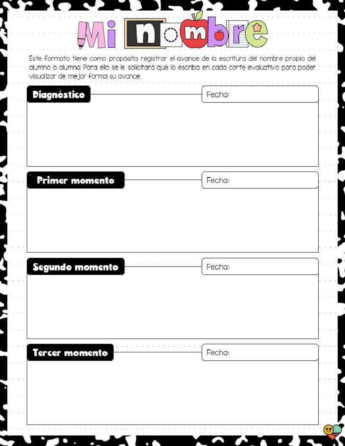 Registro de Avance en Escritura del Nombre Propio - Diagnóstico - Studocu