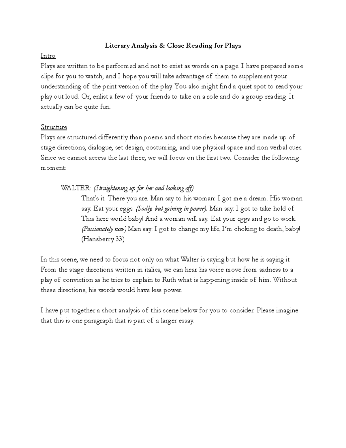 Lit Analysis Plays (ENG 201): Essay Writing Insights & Techniques - Studocu