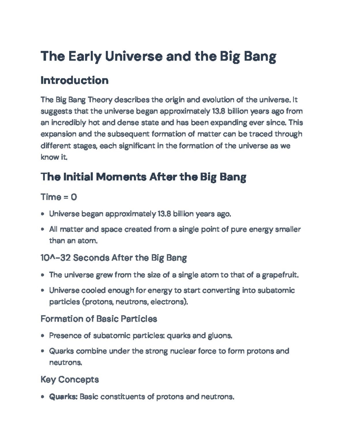 Big Bang Theory Overview: Formation & Evolution of the Universe - The ...