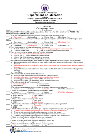 Summative TEST TLE-AFA Matatag - SUMMATIVE TEST (AFA – Grade 7) Name