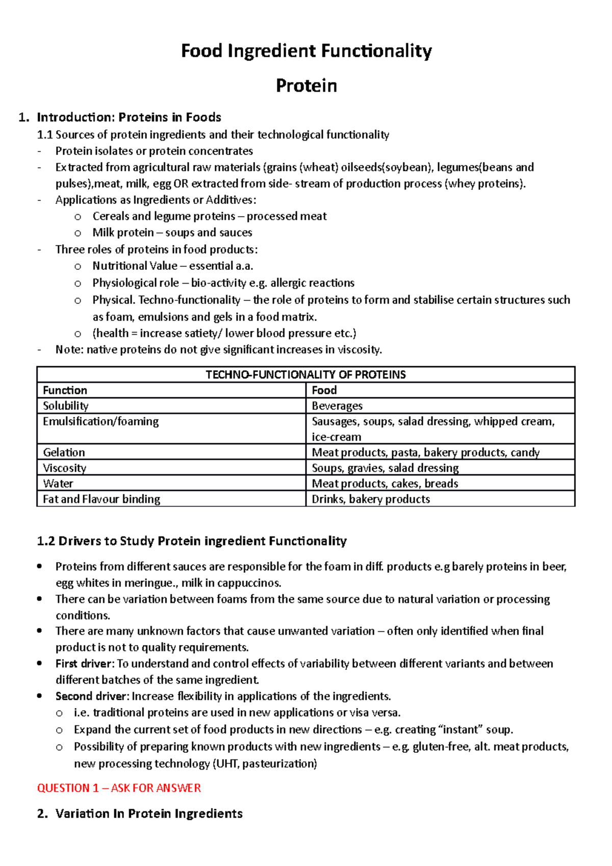 Protein Summary - Food Ingredient Functionality Protein 1. Introduction ...