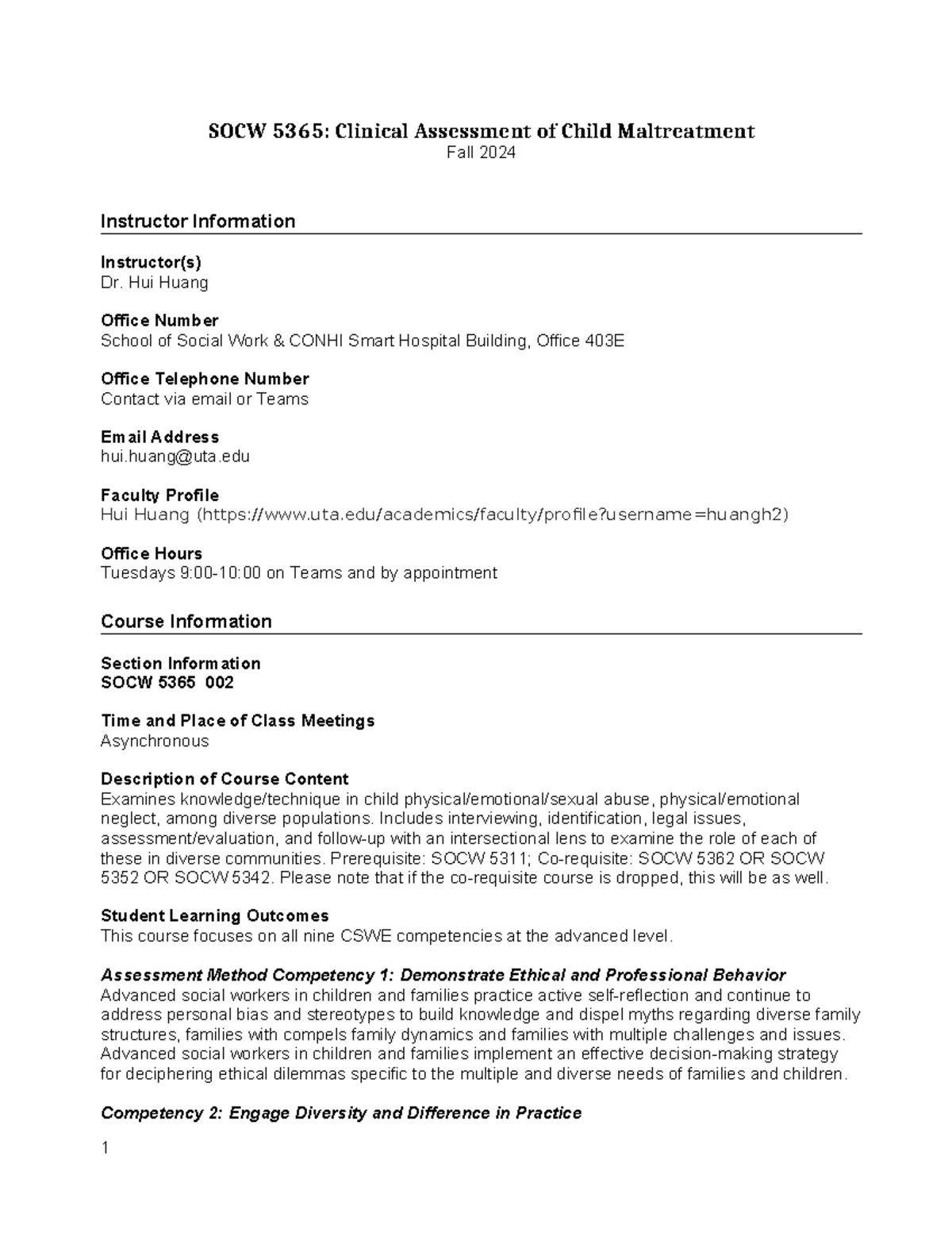 SOCW 5365 Clinical Assessment of Child Maltreatment - Fall 2024 - Studocu