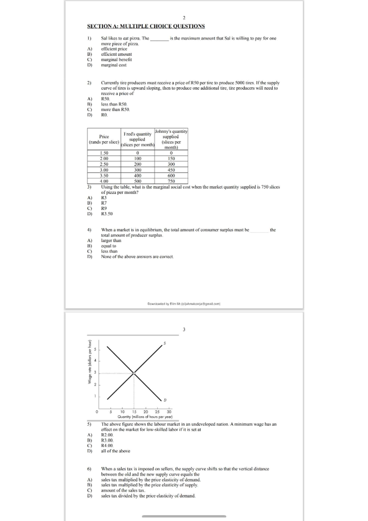 Test 2 ECC101 2015: Multiple Choice Questions Analysis - Studocu