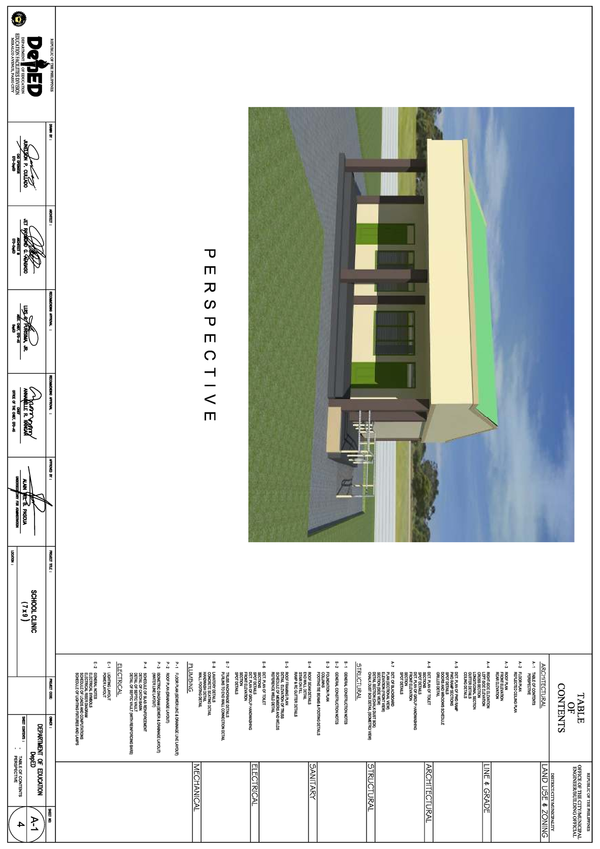 Architectural Plans for School Clinic - EFD-DepED A-1 - Studocu