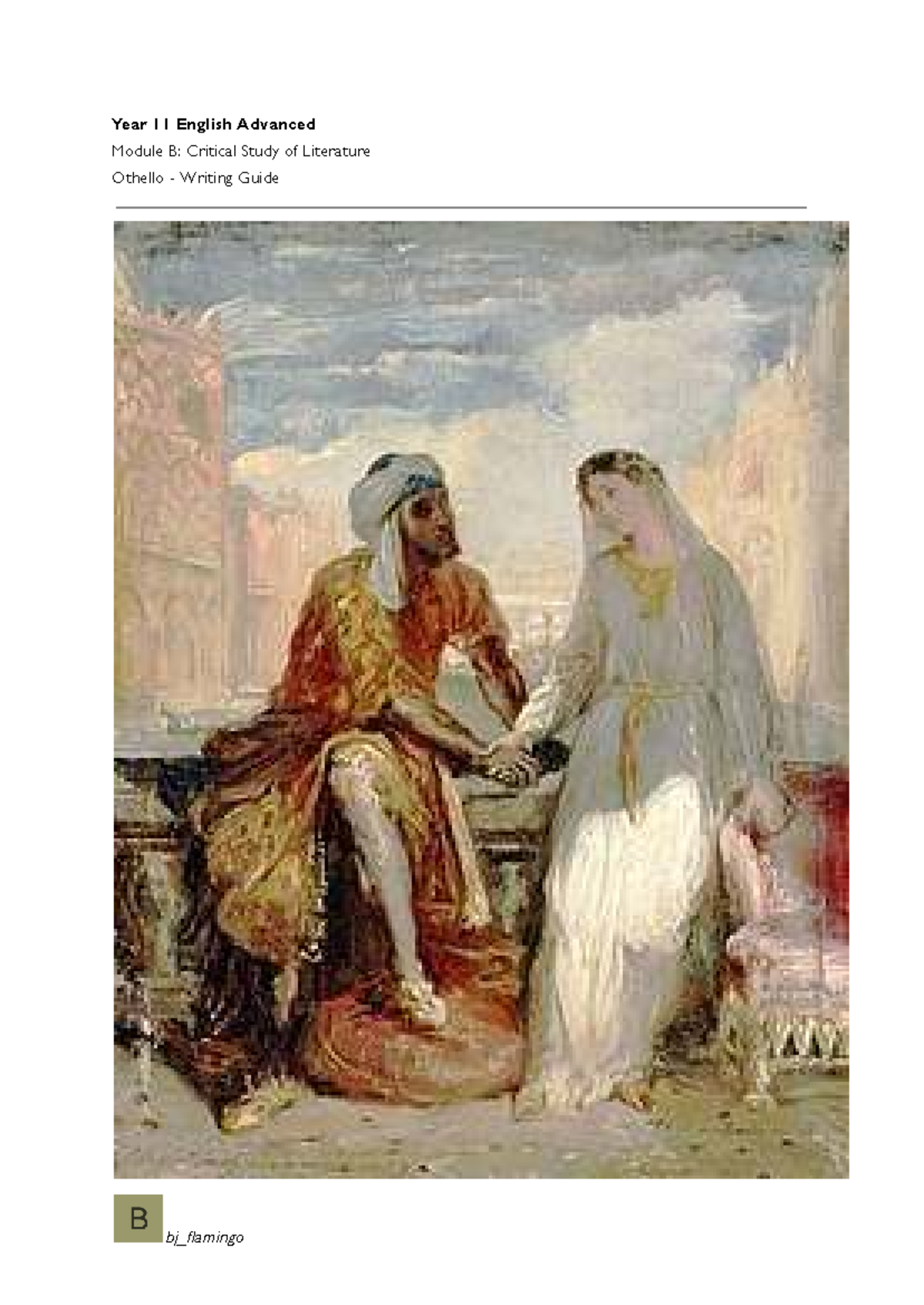 Yr 11 English Adv Mod B: Othello Critical Study Writing Guide - Studocu