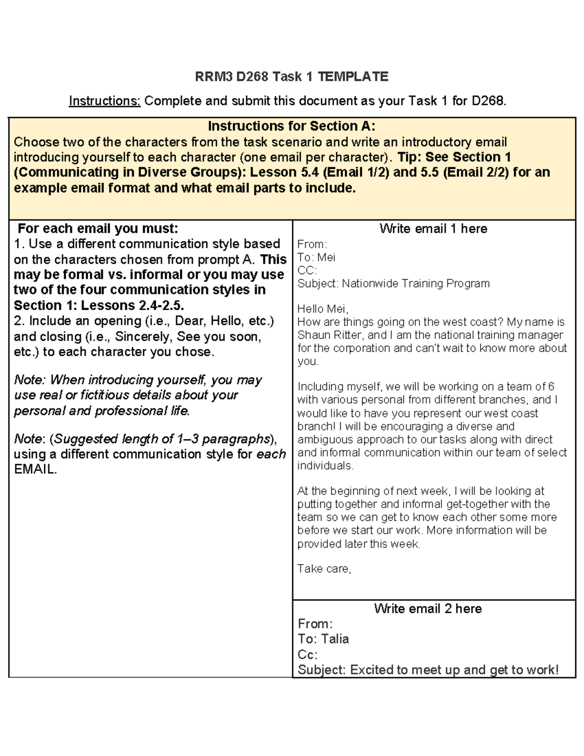 D268 Task 1 Passed 100% - RRM3 D268 Task 1 TEMPLATE Instructions ...
