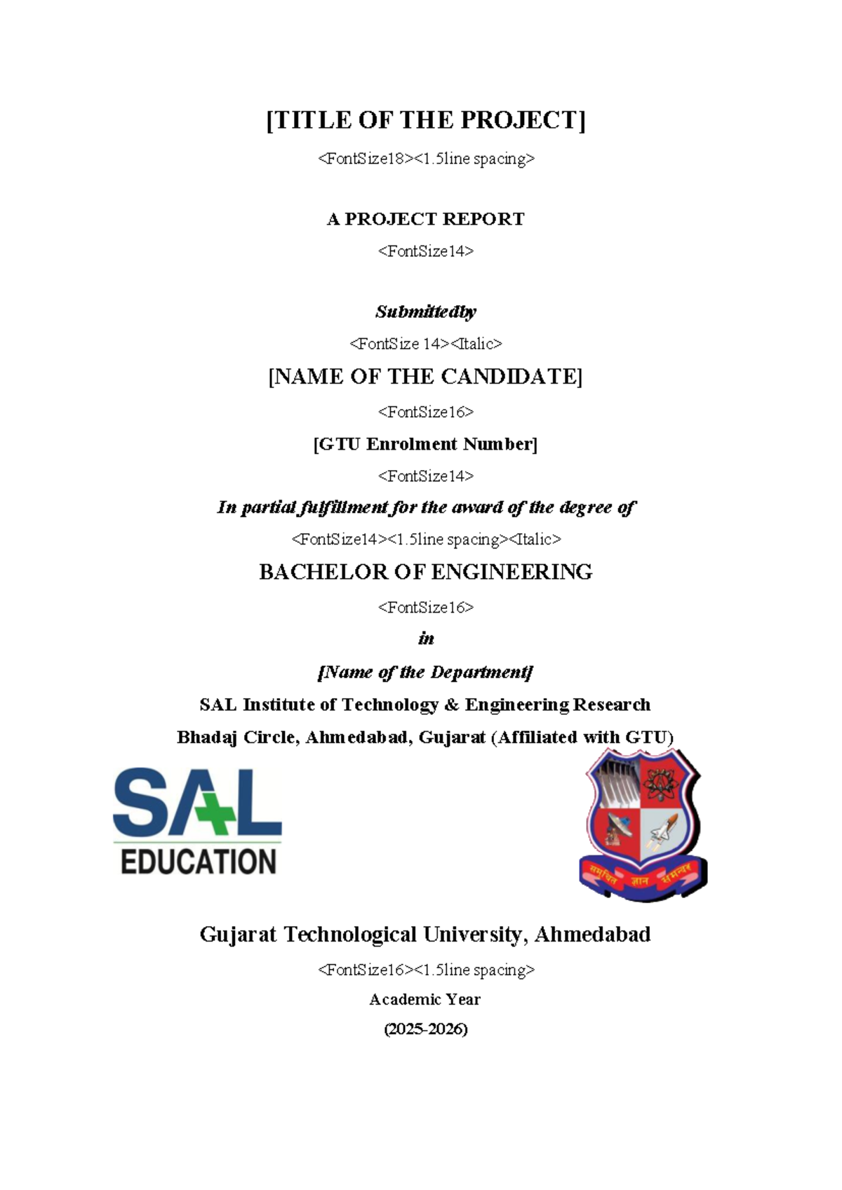 B.E. Internship Project Report - GTU 7th Sem - SAL Institute - Studocu