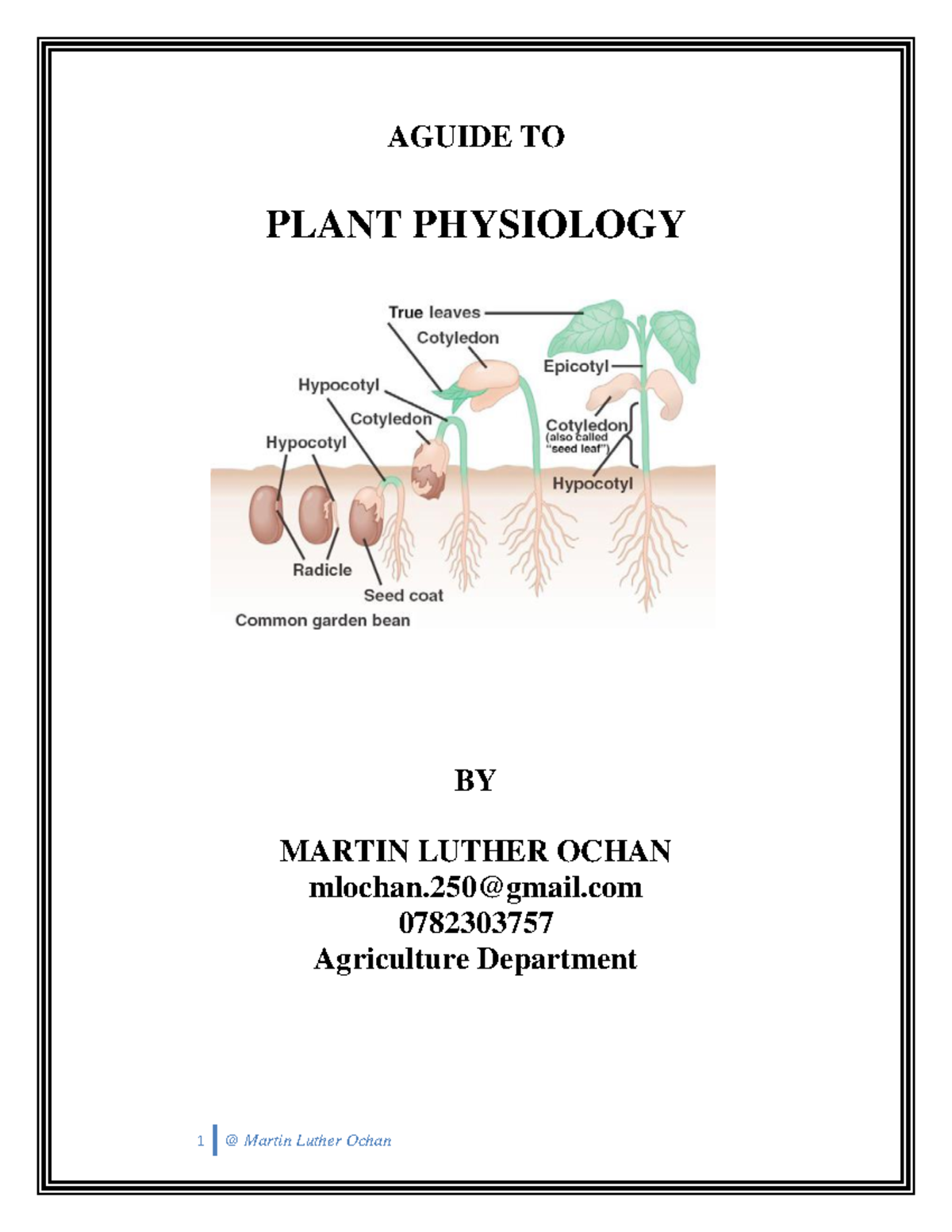 AGRICULTURE 0782303757: Comprehensive Guide to Plant Physiology - Studocu
