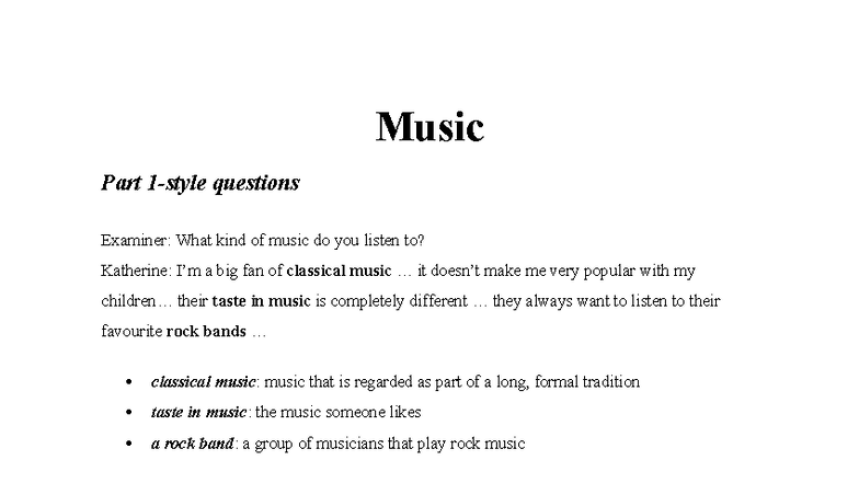 Music Discussion Notes - English Class - Studocu